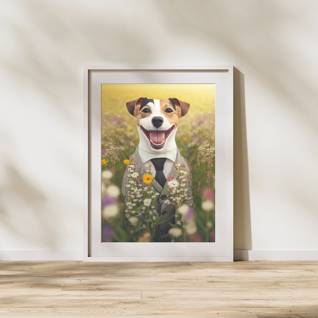 Jack Russell Dog in a Suit Print, Digital Download, Printable, Wall Art ...