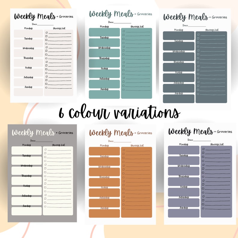 Meal Planner and Groceries Planner, Weekly Menu Planner, Meal Prep ...