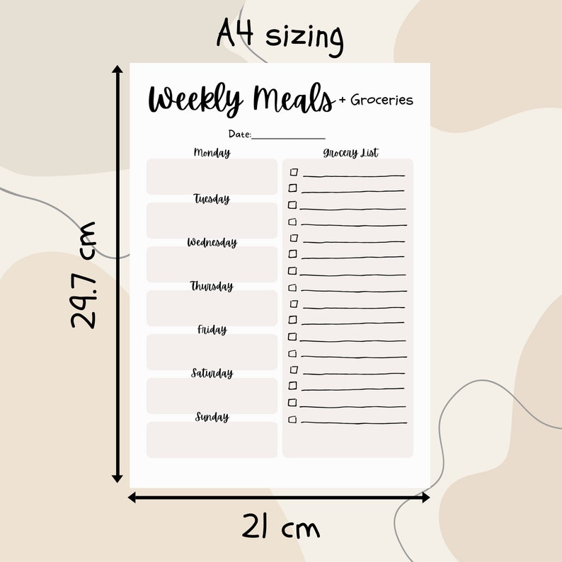Meal Planner and Groceries Planner, Weekly Menu Planner, Meal Prep ...