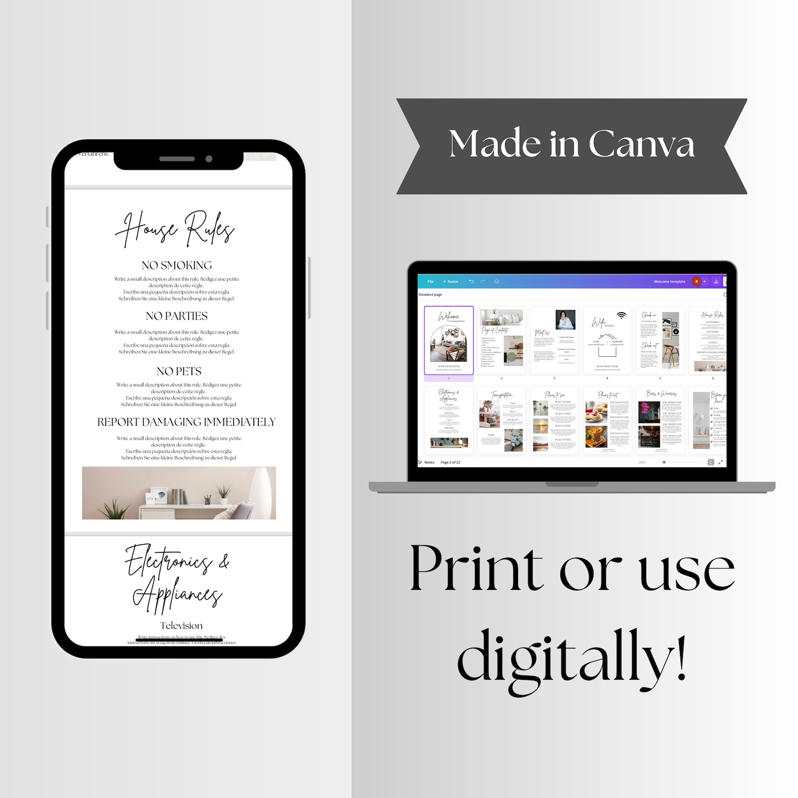 Airbnb Welcome Booklet Template, Digital Welcome Template, Real Estate ...