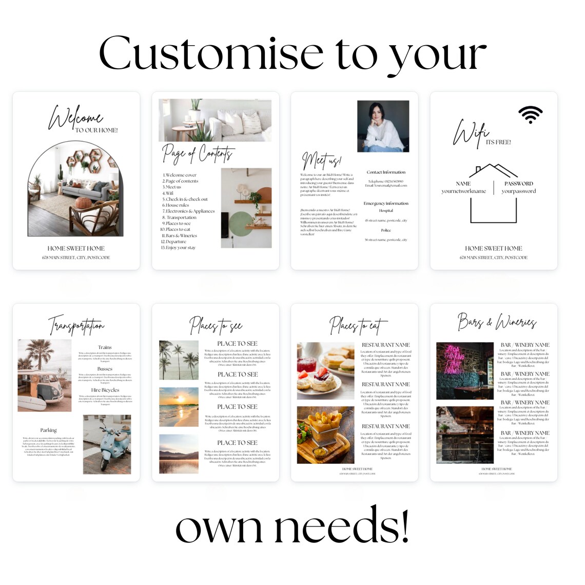 Airbnb Welcome Booklet Template, Digital Welcome Template, Real Estate ...