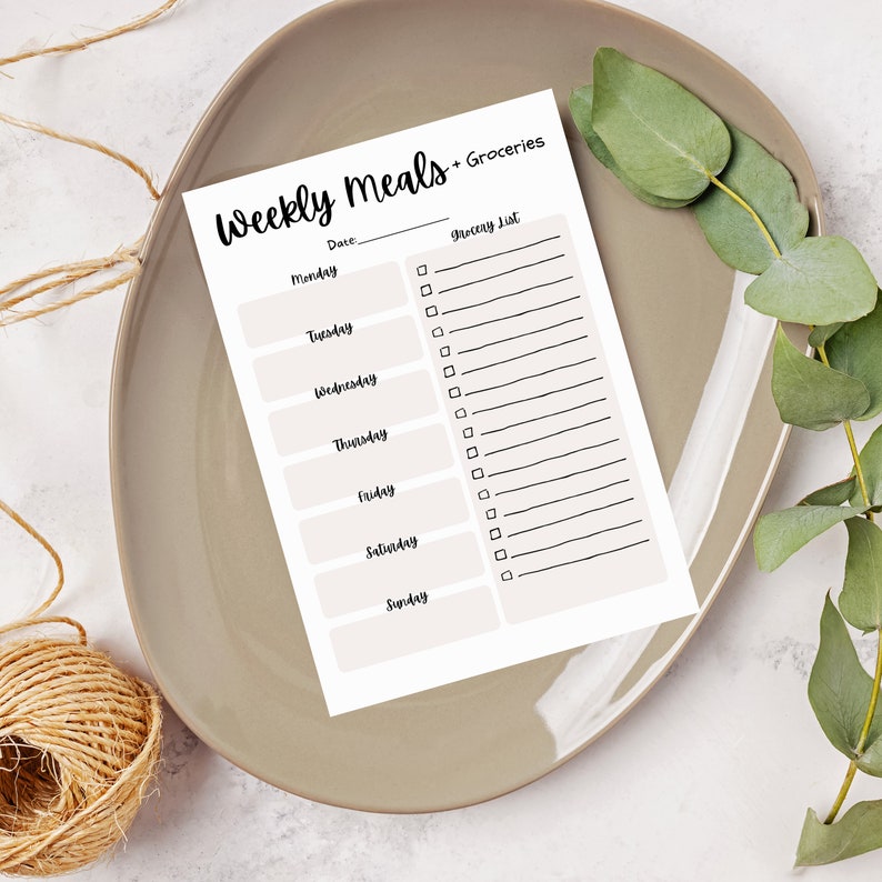 Meal Planner and Groceries Planner, Weekly Menu Planner, Meal Prep ...