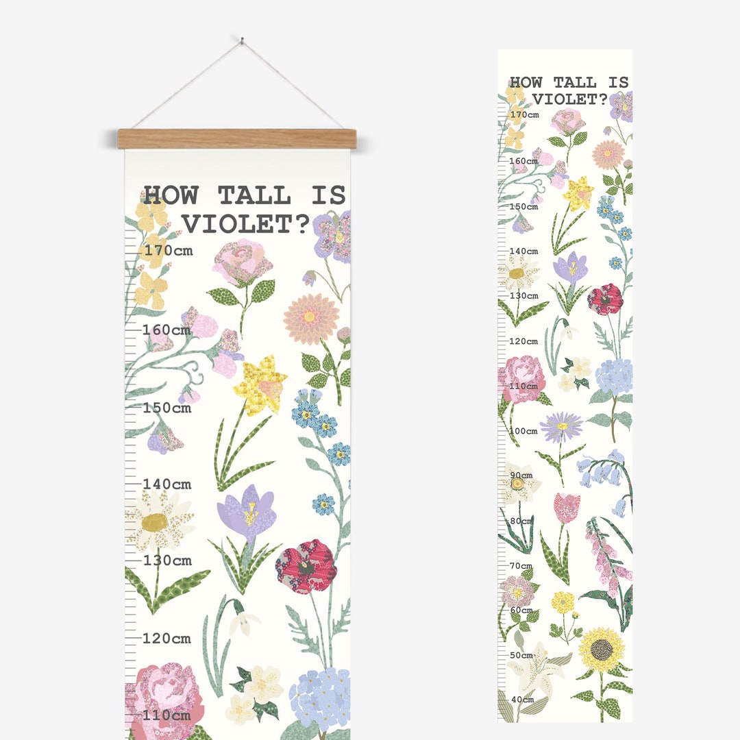 Height Chart for Children Flowers Personalised - Etsy