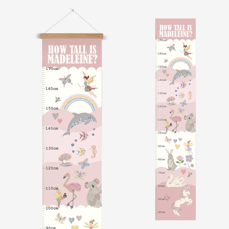 Personalised Height Chart for Children - Pretty & Pink - Etsy Canada