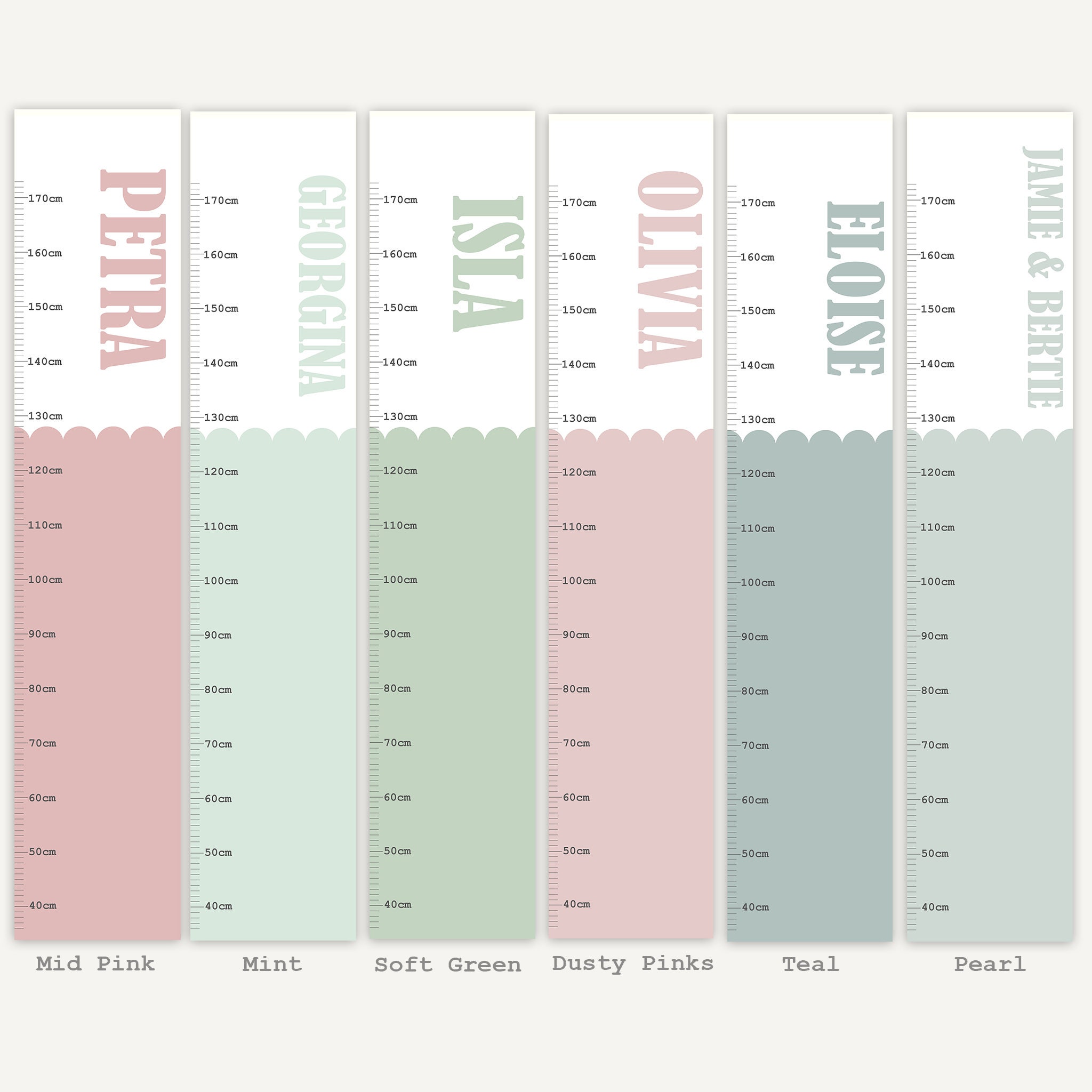 Personalised Height Chart for Children - Personalised - Scalloped Edge ...
