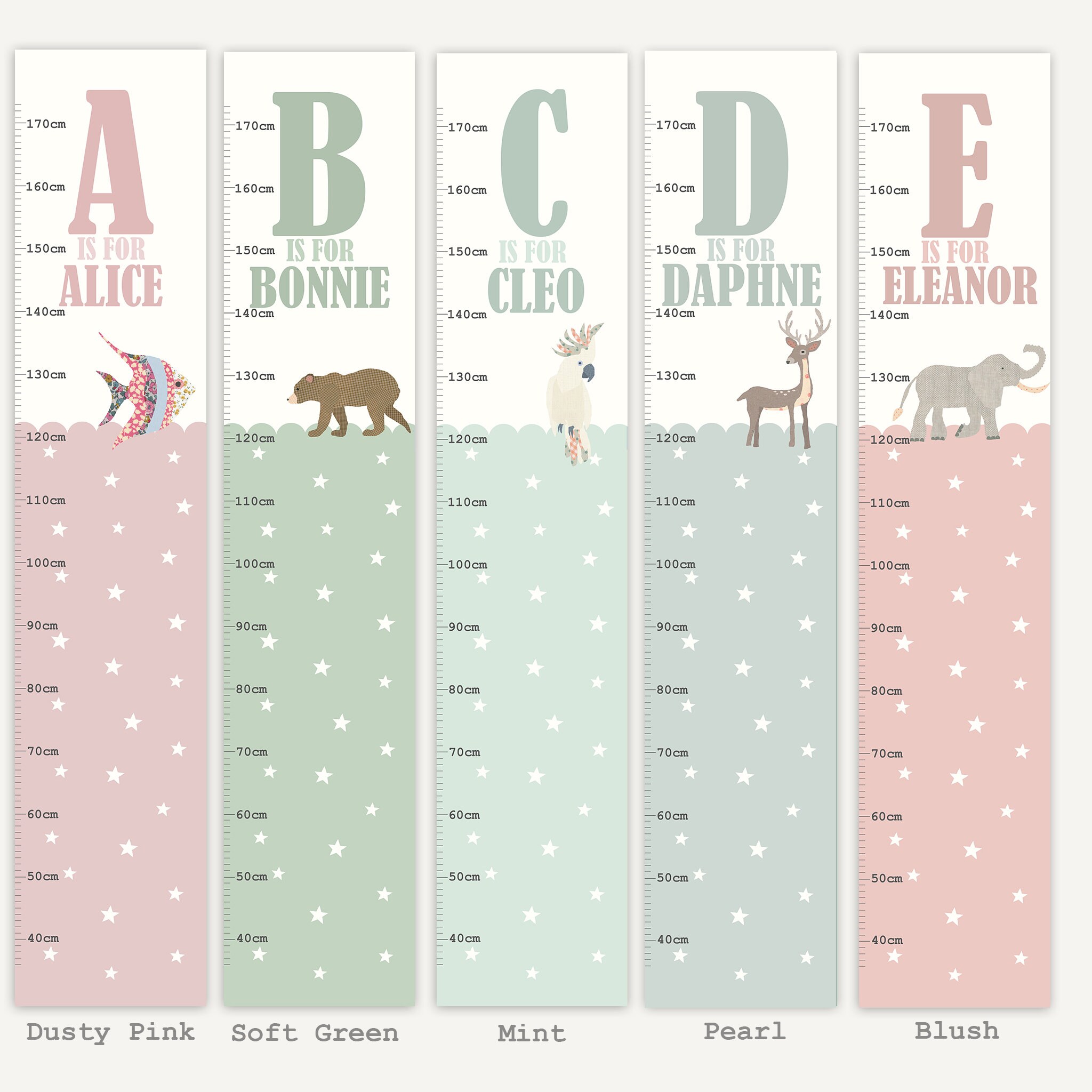 Personalised Height Chart for Children - Personalised - Scalloped Edge ...