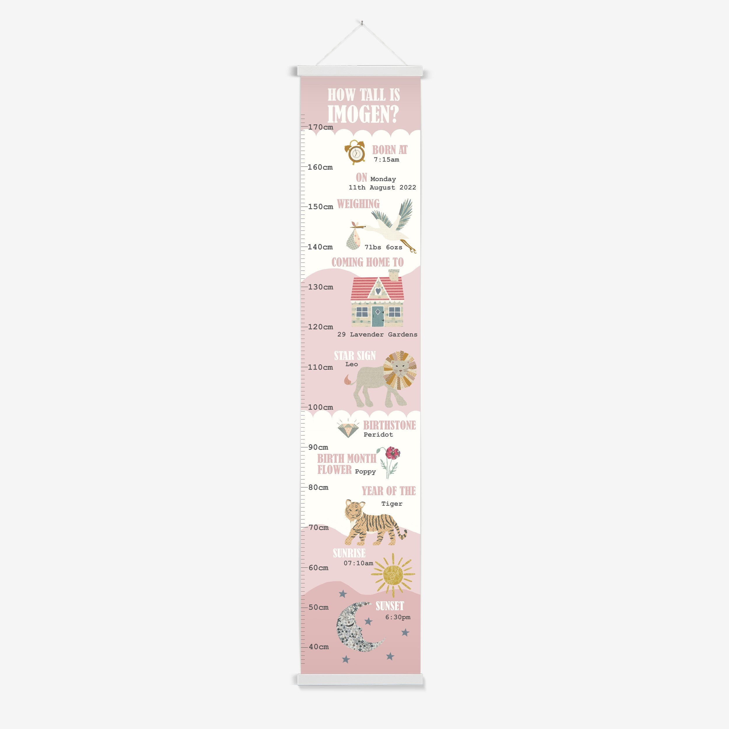 Personalised Height Chart for Children - Baby Facts - Etsy