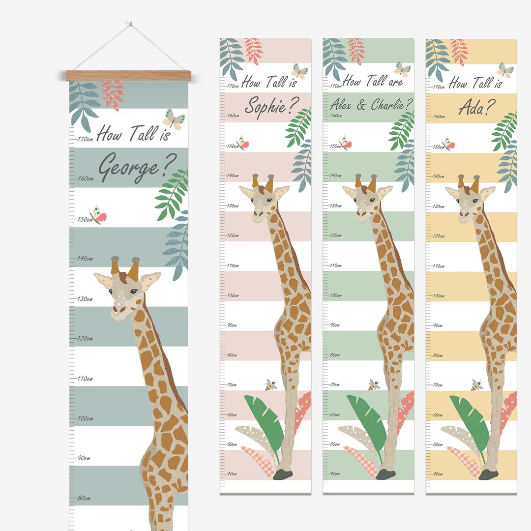 Personalised Height Chart for Children - Giraffe - Available in ...