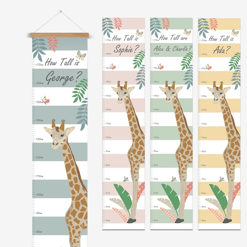 Personalised Height Chart for Children - Giraffe - Available in ...