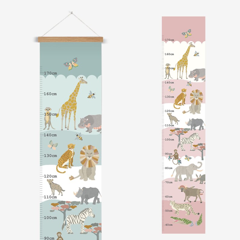 Height Chart for Children - Safari Animals - Etsy