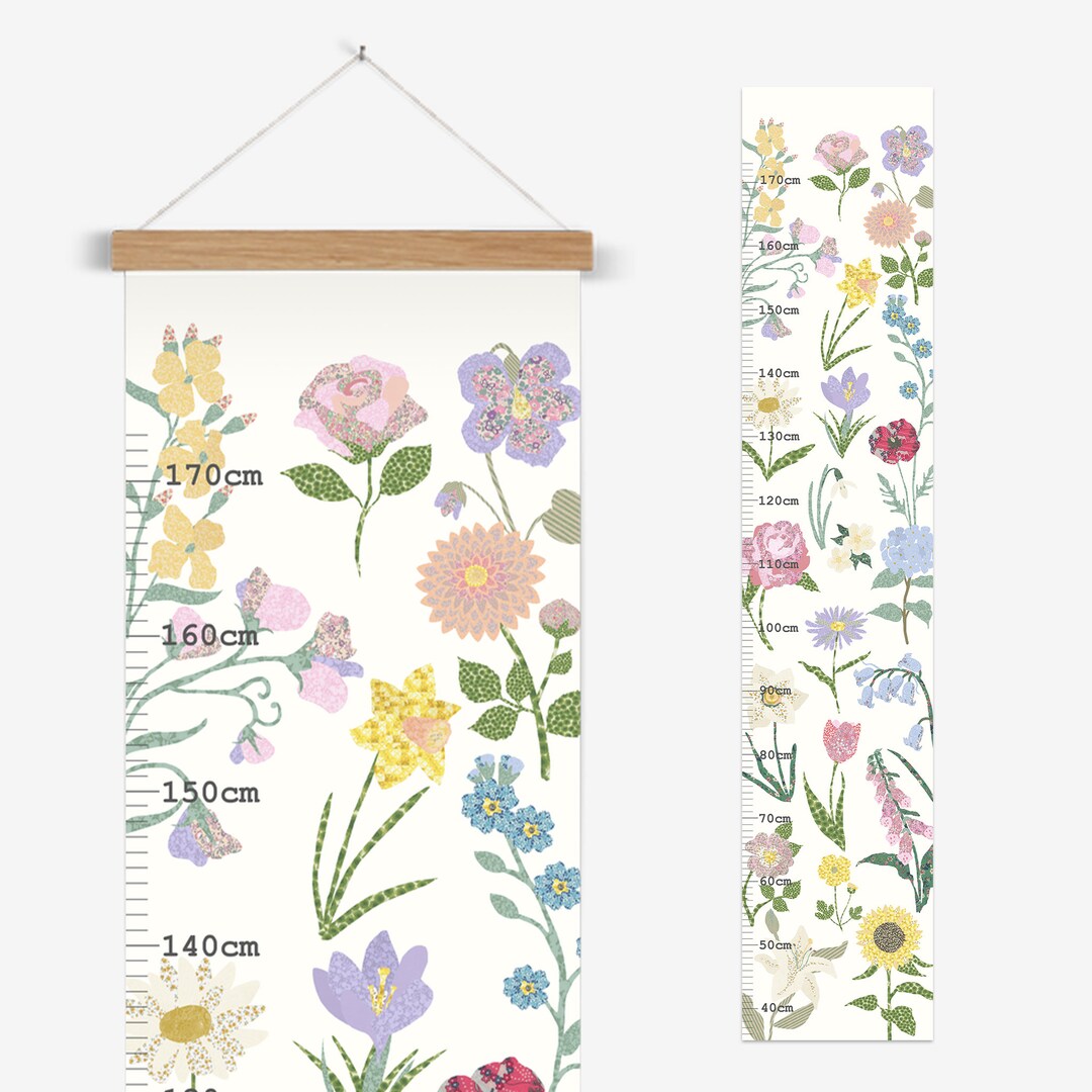 Height Chart for Children Flowers - Etsy