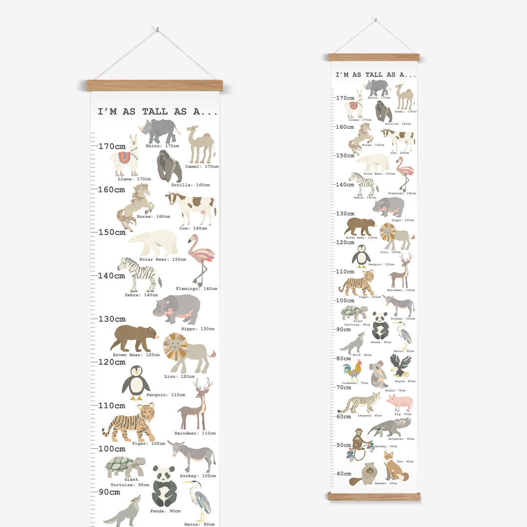 Height Chart for Children Animals I'm as Tall as A... - Etsy