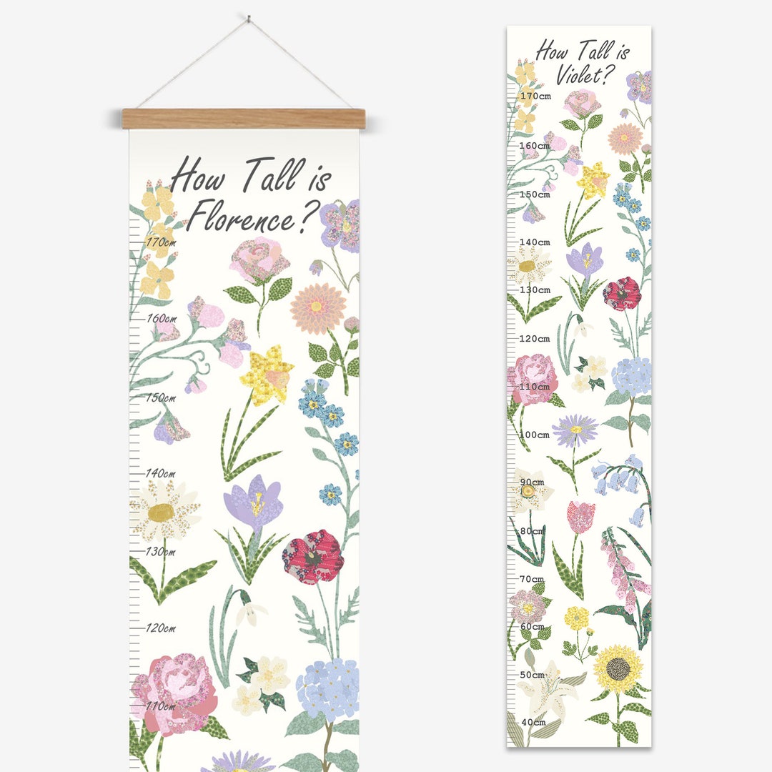 Height Chart for Children - Flowers - Personalised - Etsy