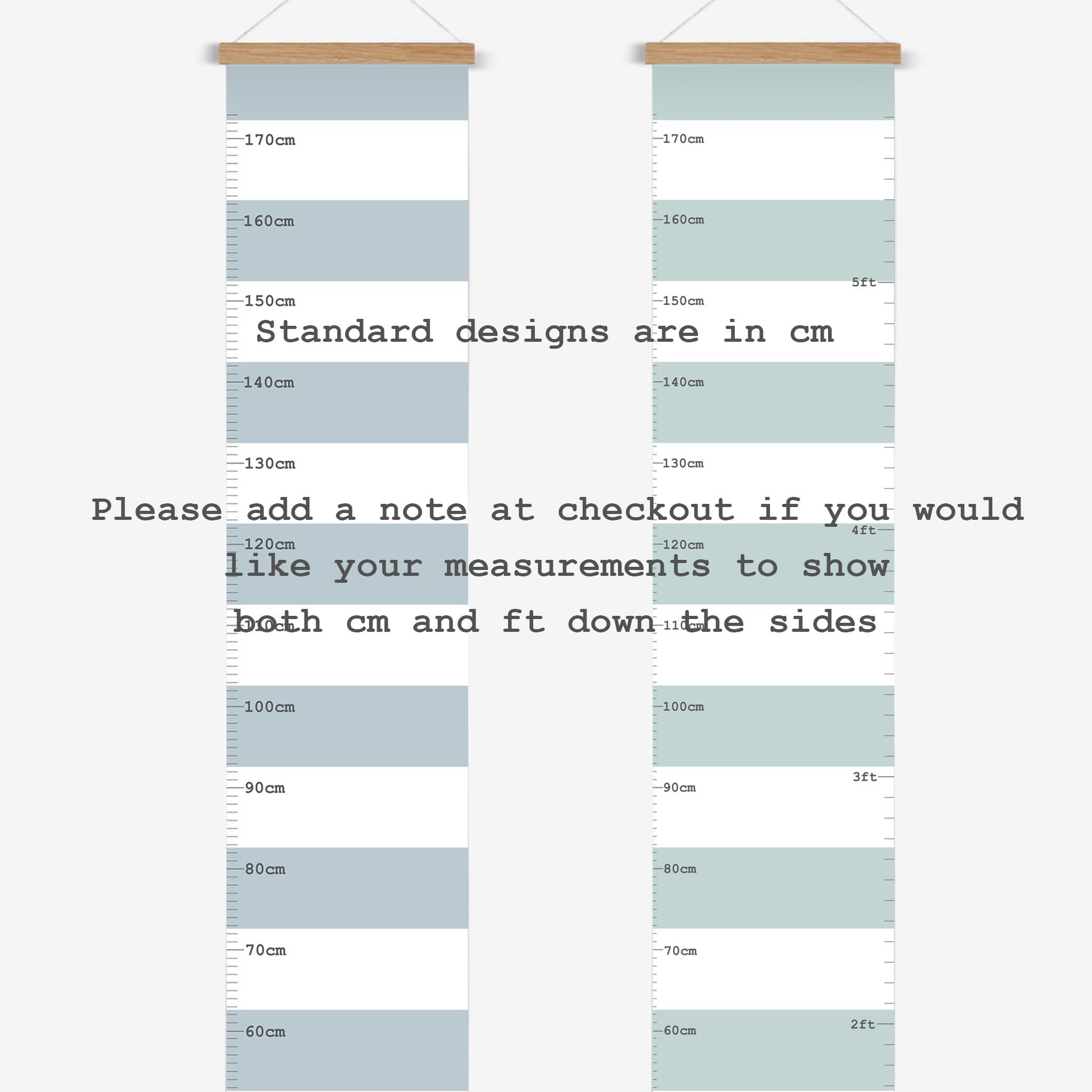 Height Chart for Children - Simple Block Stripe - Available in Multiple ...