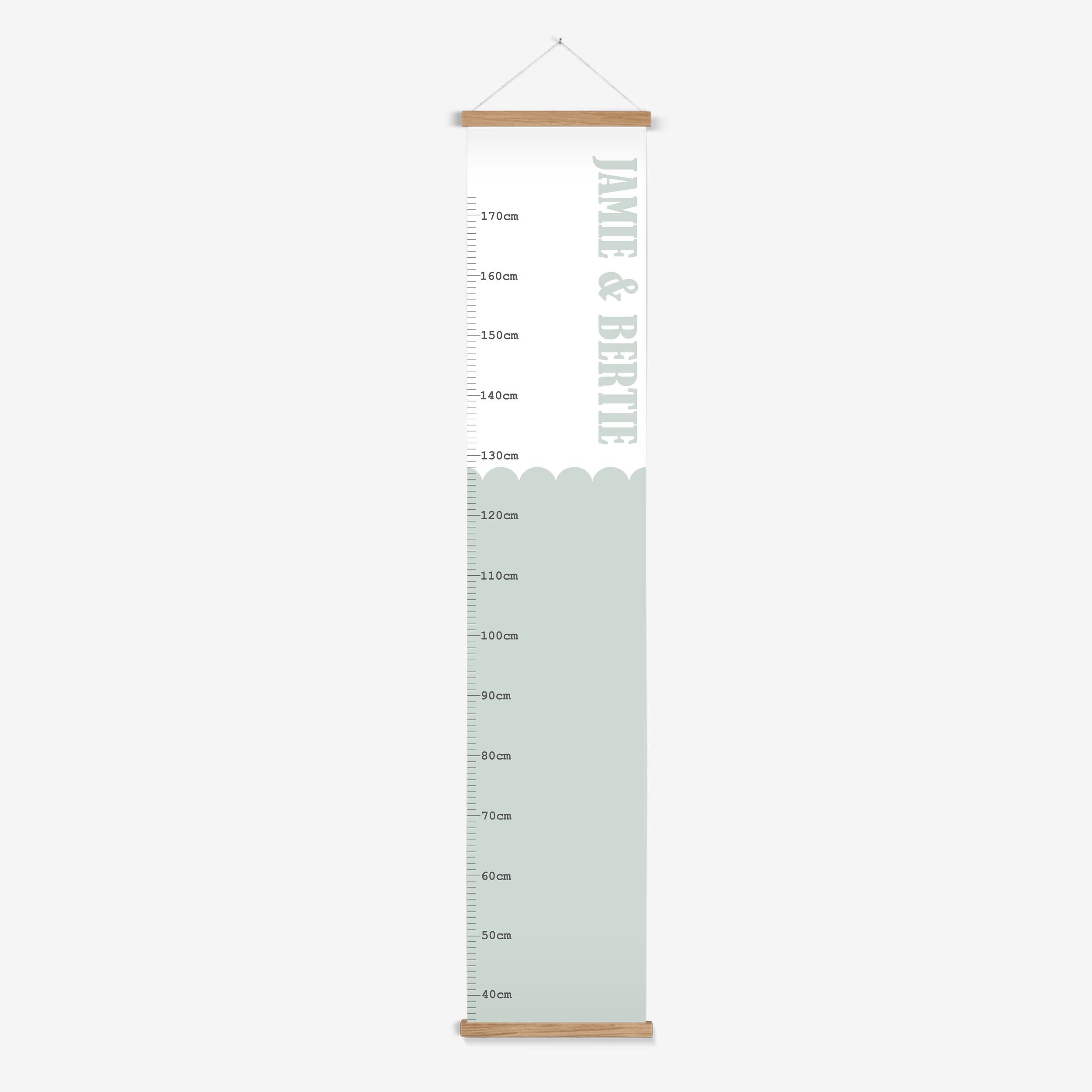 Personalised Height Chart for Children - Personalised - Scalloped Edge ...