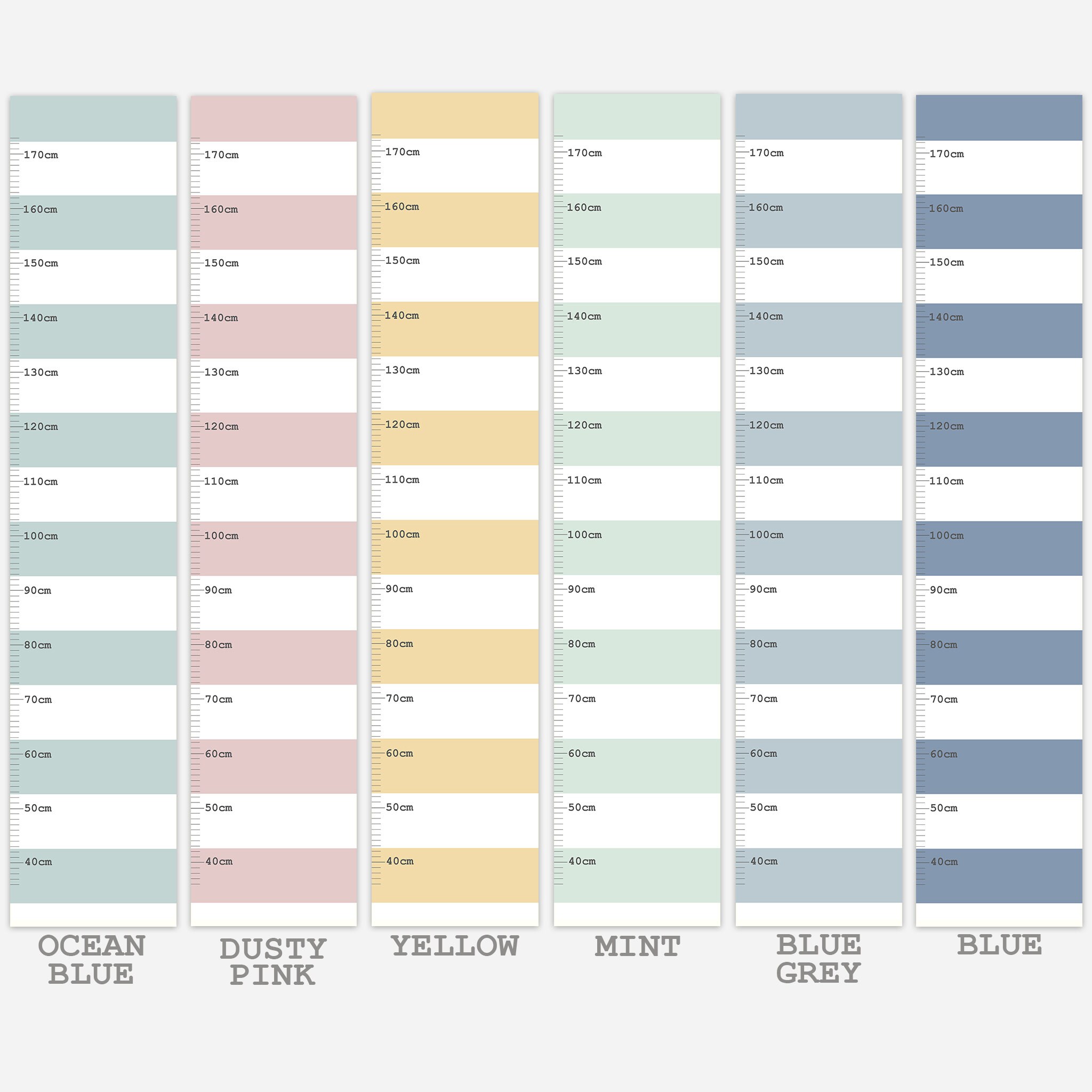 Height Chart for Children - Simple Block Stripe - Available in Multiple ...