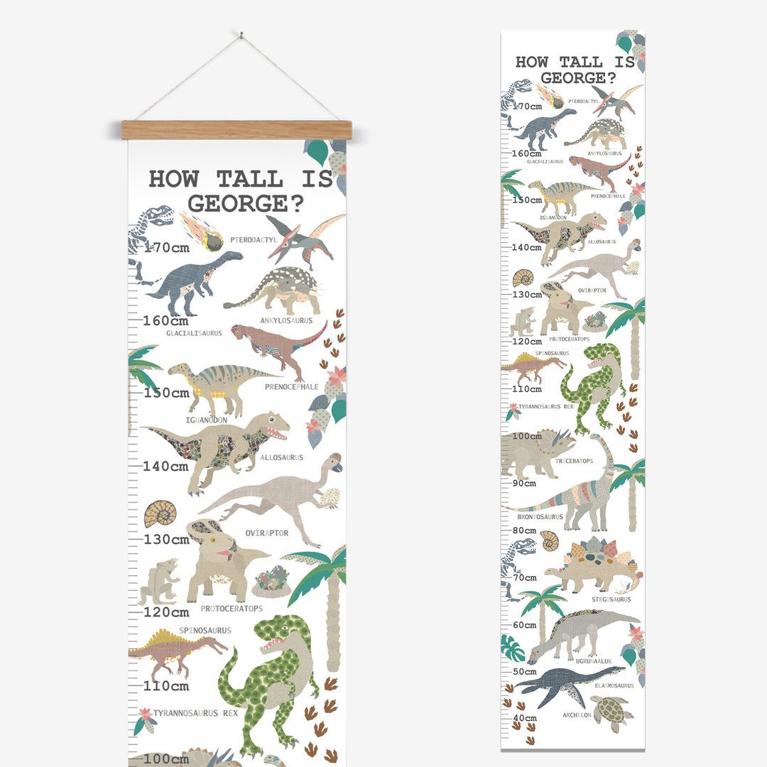 Personalised Height Chart for Children - Dinosaurs With Names - Etsy