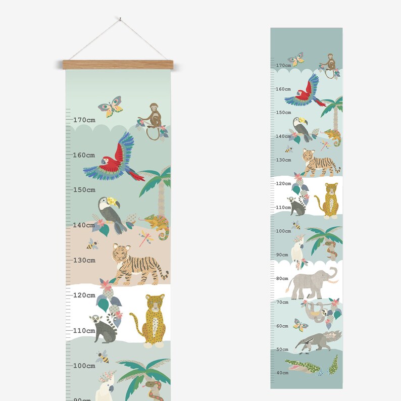 Height Chart for Children Jungle Animals - Etsy