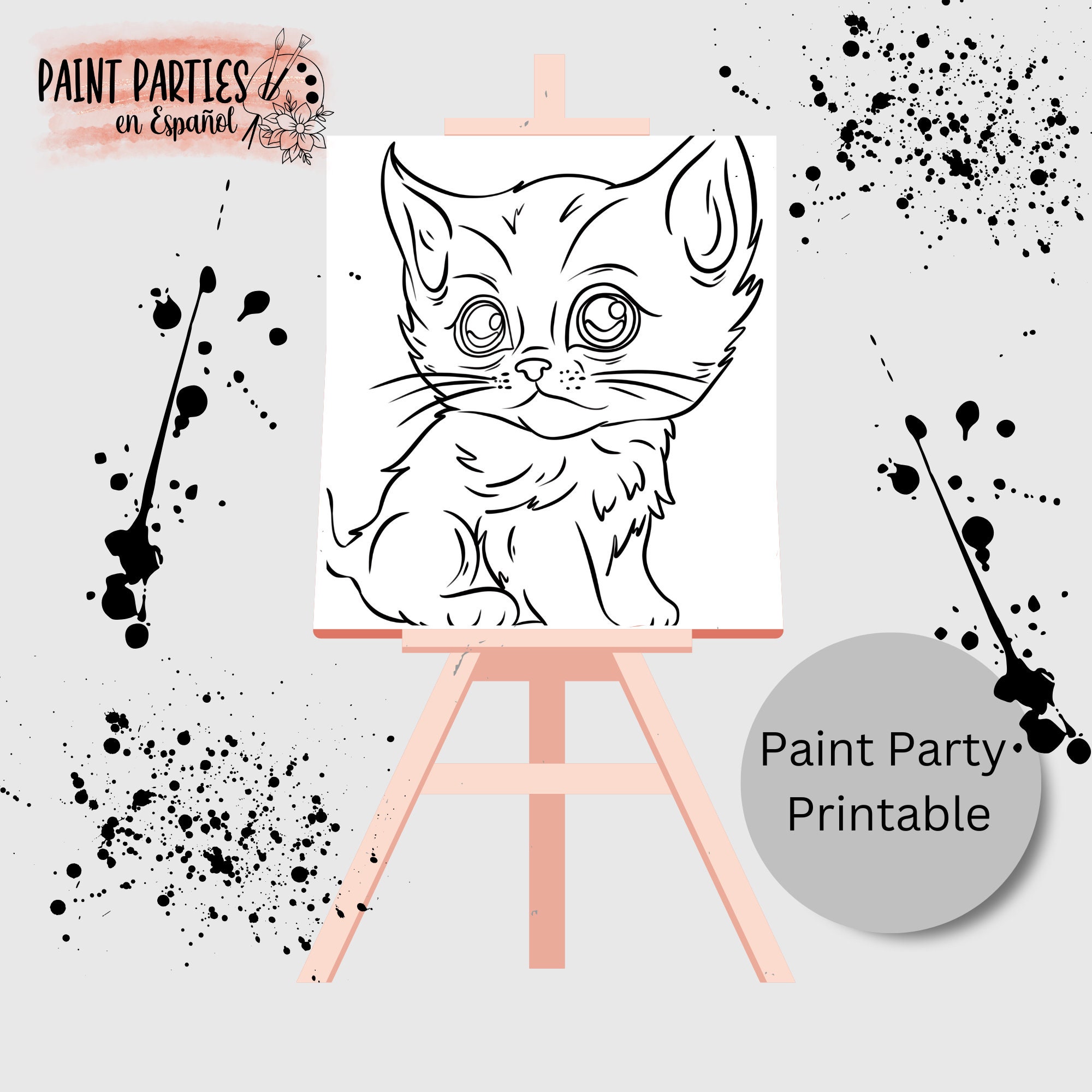 DIY Paint Party Printable Adult Paint & Sip Template Canvas Stencil ...