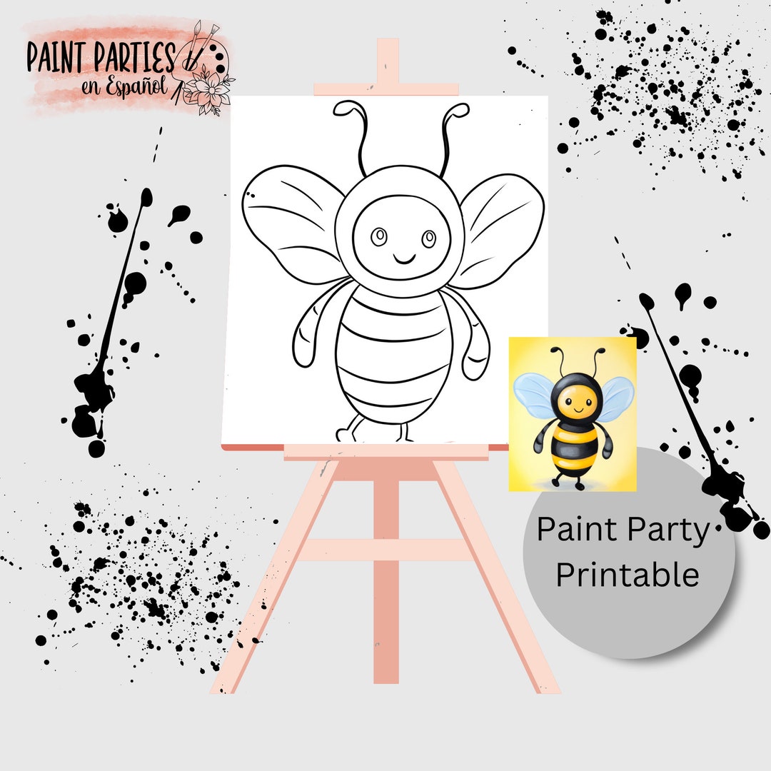 DIY Paint Party Printable Adult Paint & Sip Template Canvas Stencil ...