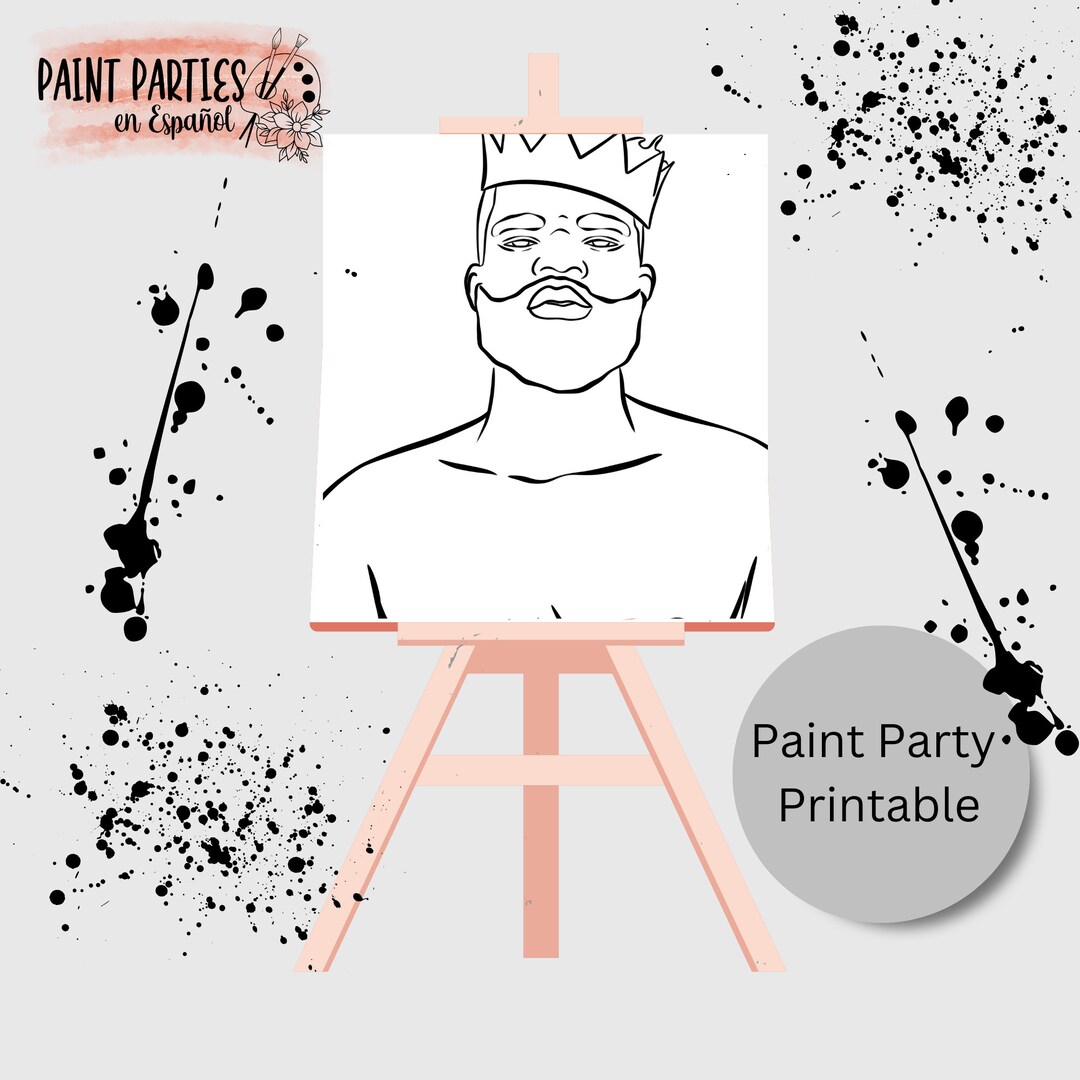 DIY Paint Party Printable Adult Paint & Sip Template Canvas Stencil ...