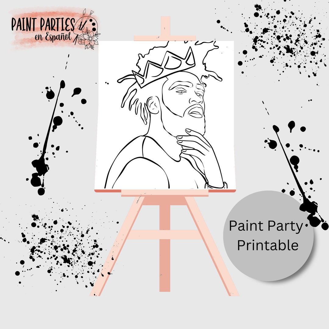 DIY Paint Party Printable Adult Paint & Sip Template Canvas Stencil ...
