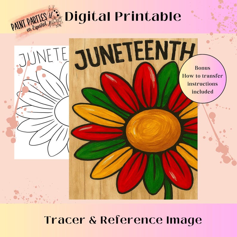 Juneteenth Sip and Paint Template, DIY Coloring Page (digital Download ...