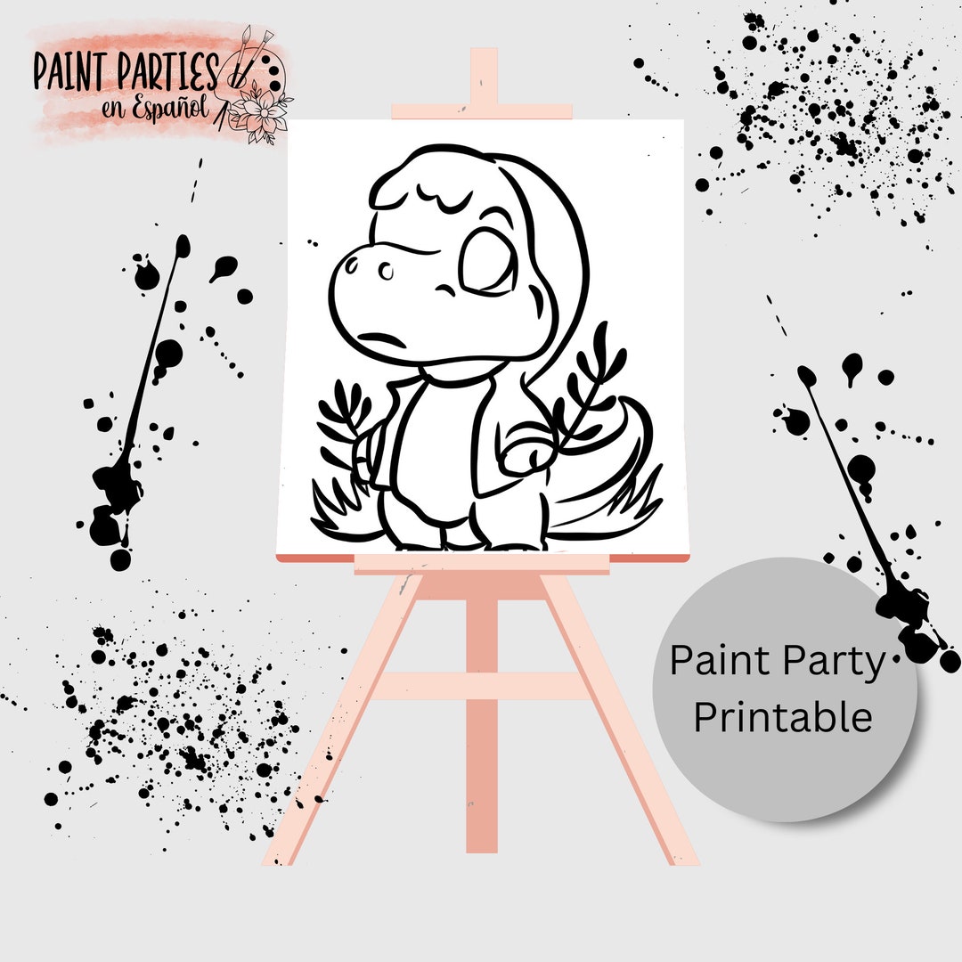 DIY Paint Party Printable Adult Paint & Sip Template Canvas Stencil ...