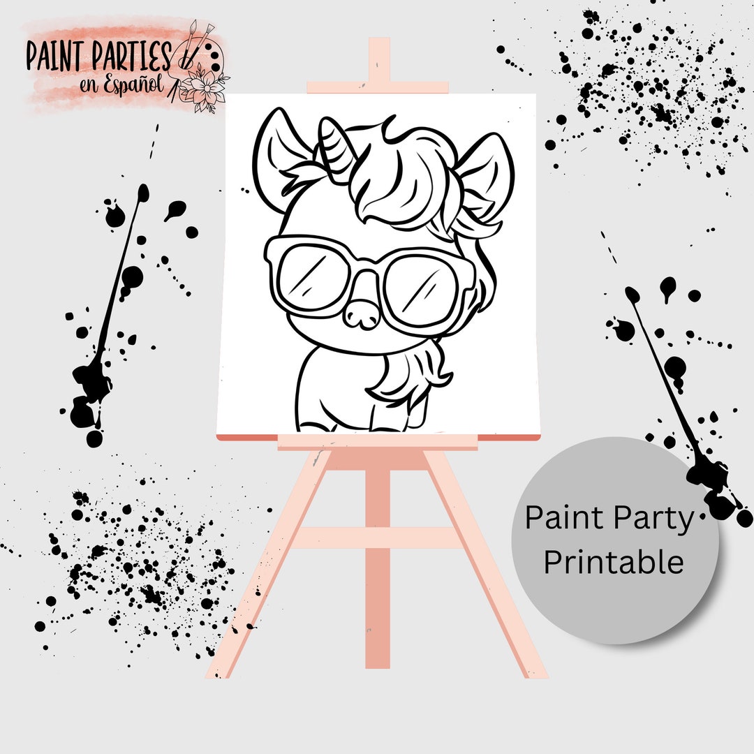 DIY Paint Party Printable Adult Paint & Sip Template Canvas Stencil ...