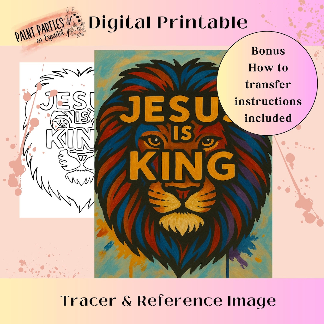 Faith Sip and Paint Party Template: Lion Canvas (digital Download) - Etsy