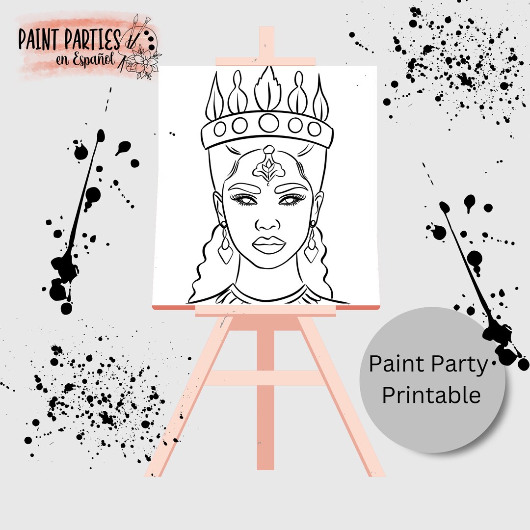 DIY Paint Party Printable Adult Paint & Sip Template Canvas Stencil ...