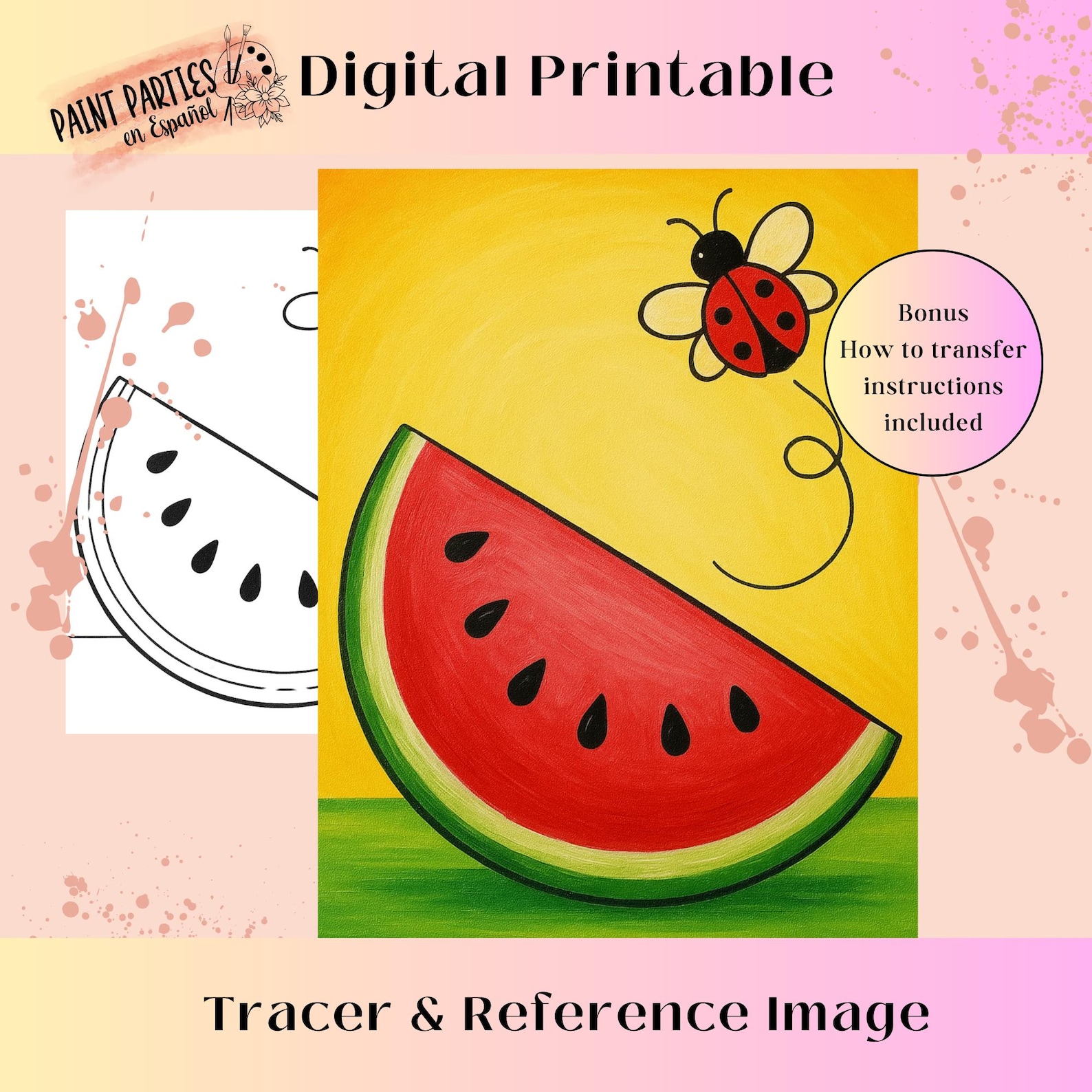 Sip and Paint Party Template DIY Canvas Printable Coloring Page Party ...