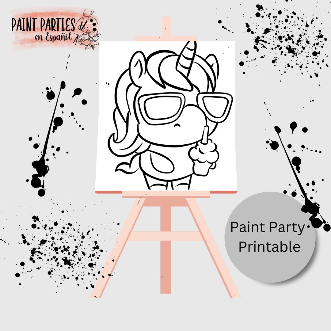 DIY Paint Party Printable Adult Paint & Sip Template Canvas Stencil ...