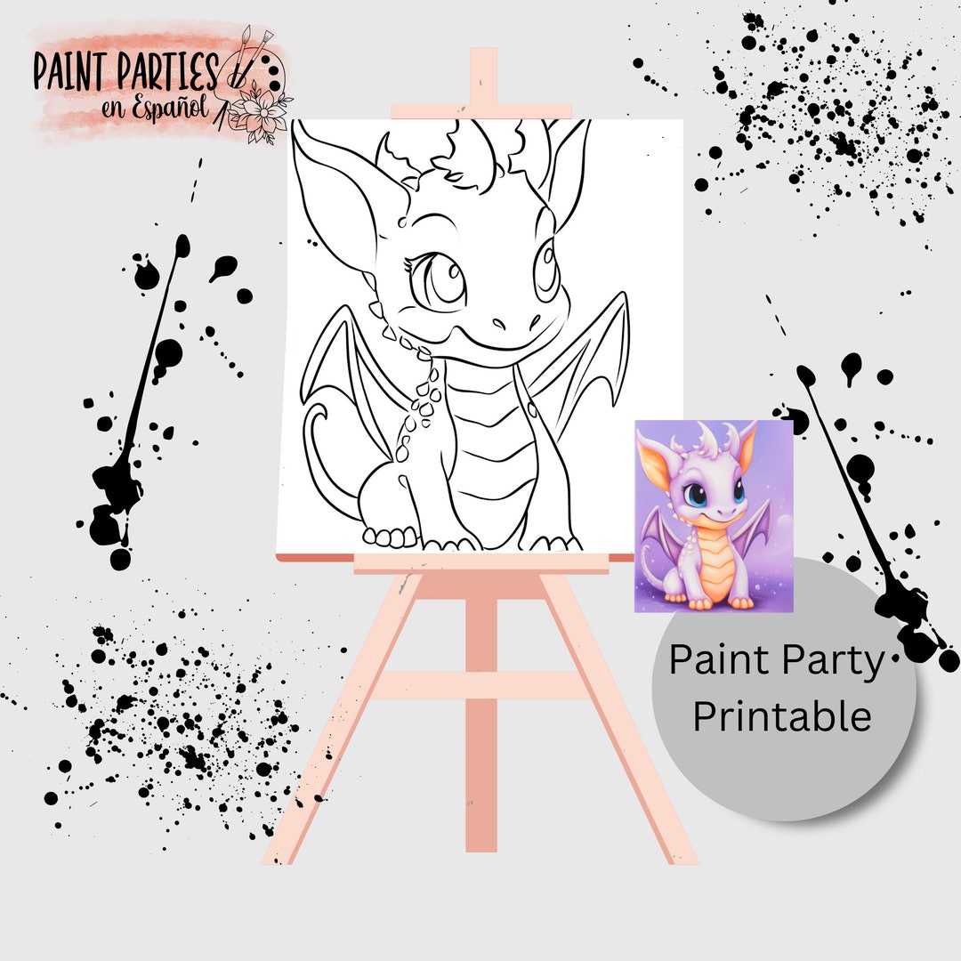 DIY Paint Party Printable Adult Paint & Sip Template Canvas Stencil ...