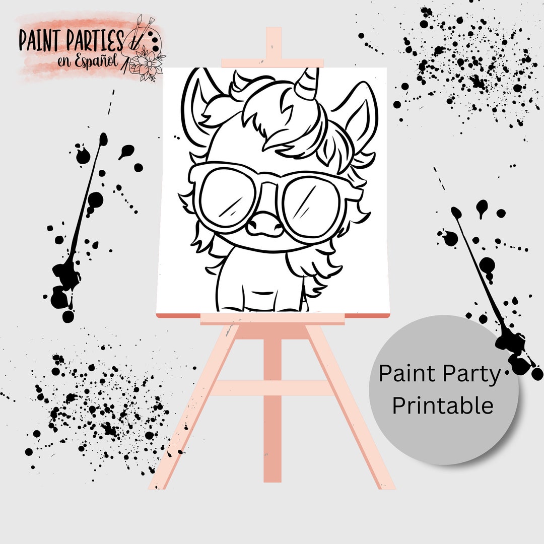 DIY Paint Party Printable Adult Paint & Sip Template Canvas Stencil ...