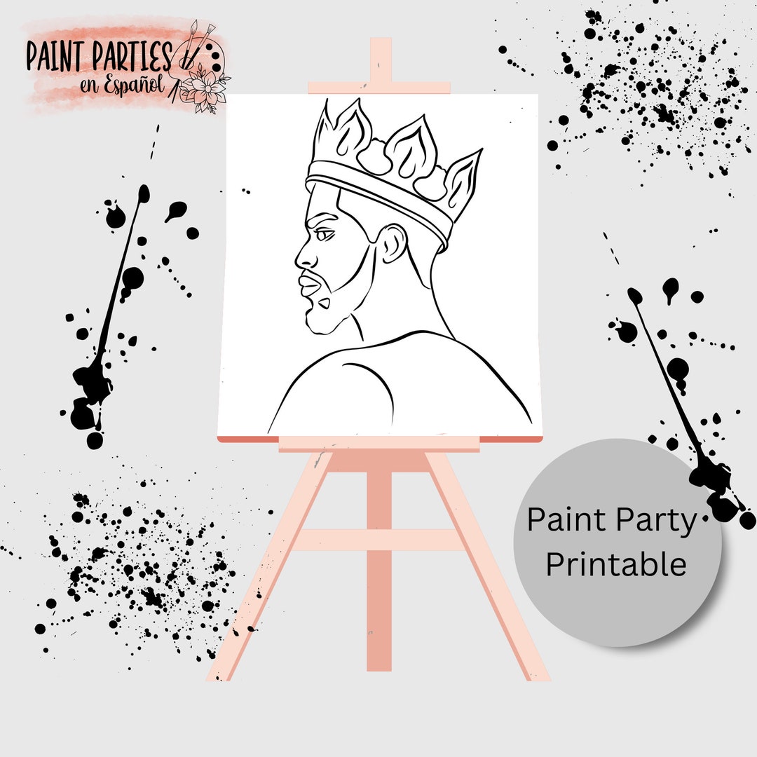 DIY Paint Party Printable Adult Paint & Sip Template Canvas Stencil ...