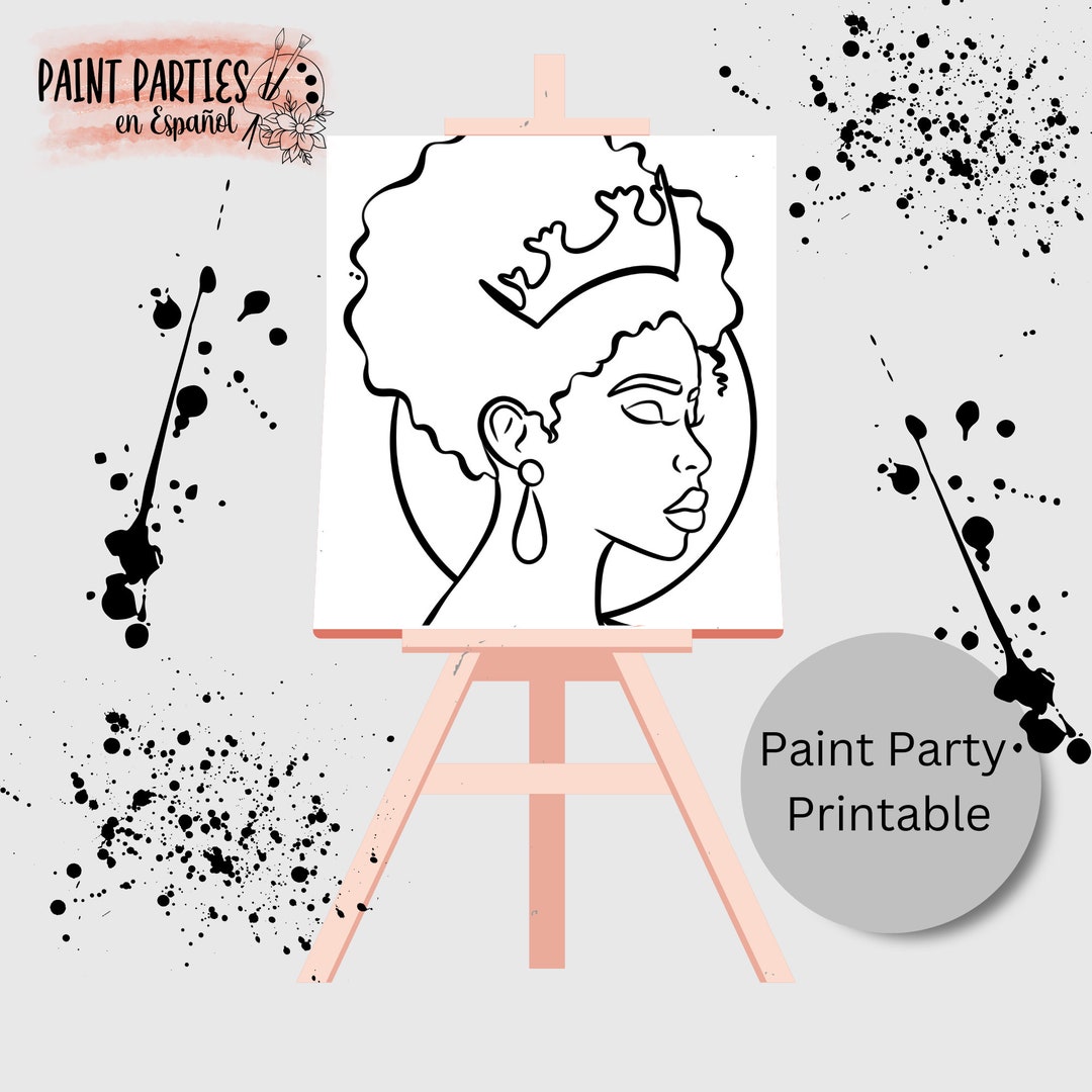 DIY Paint Party Printable Adult Paint & Sip Template Canvas Stencil ...