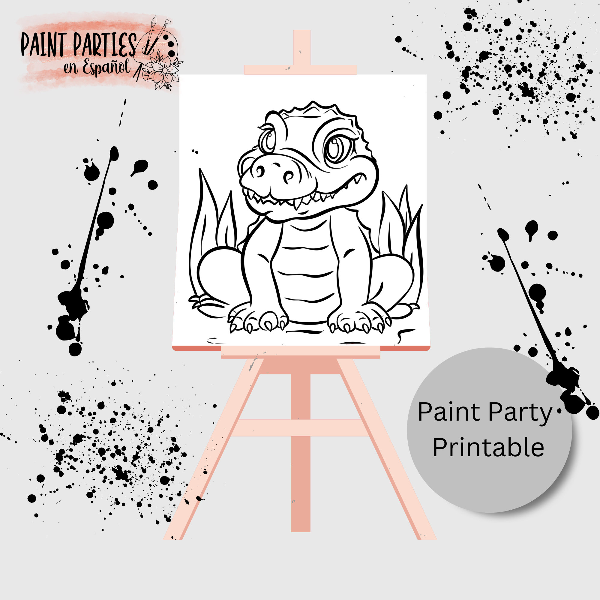 DIY Paint Party Printable Adult Paint & Sip Template Canvas Stencil ...