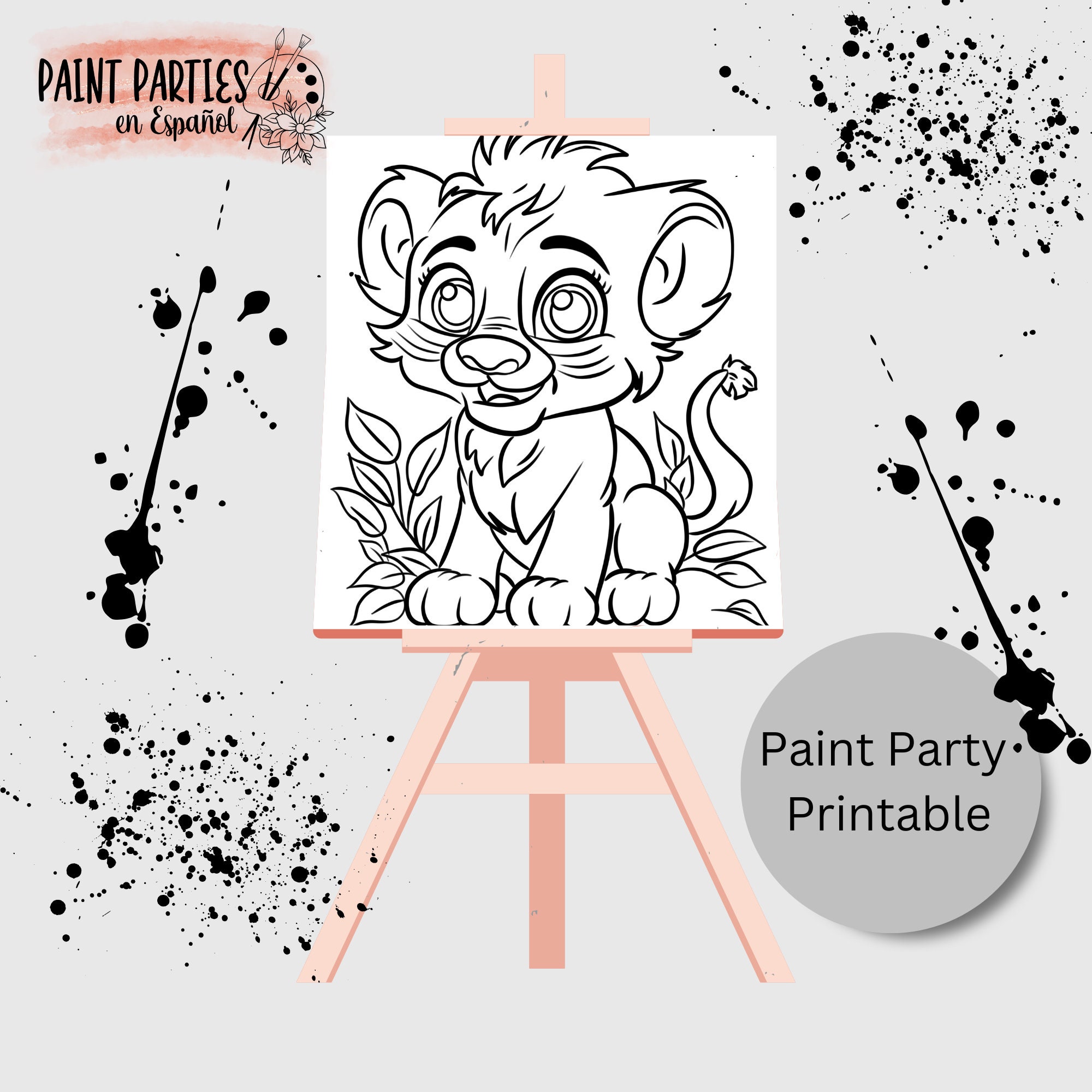 DIY Paint Party Printable Adult Paint & Sip Template Canvas Stencil ...