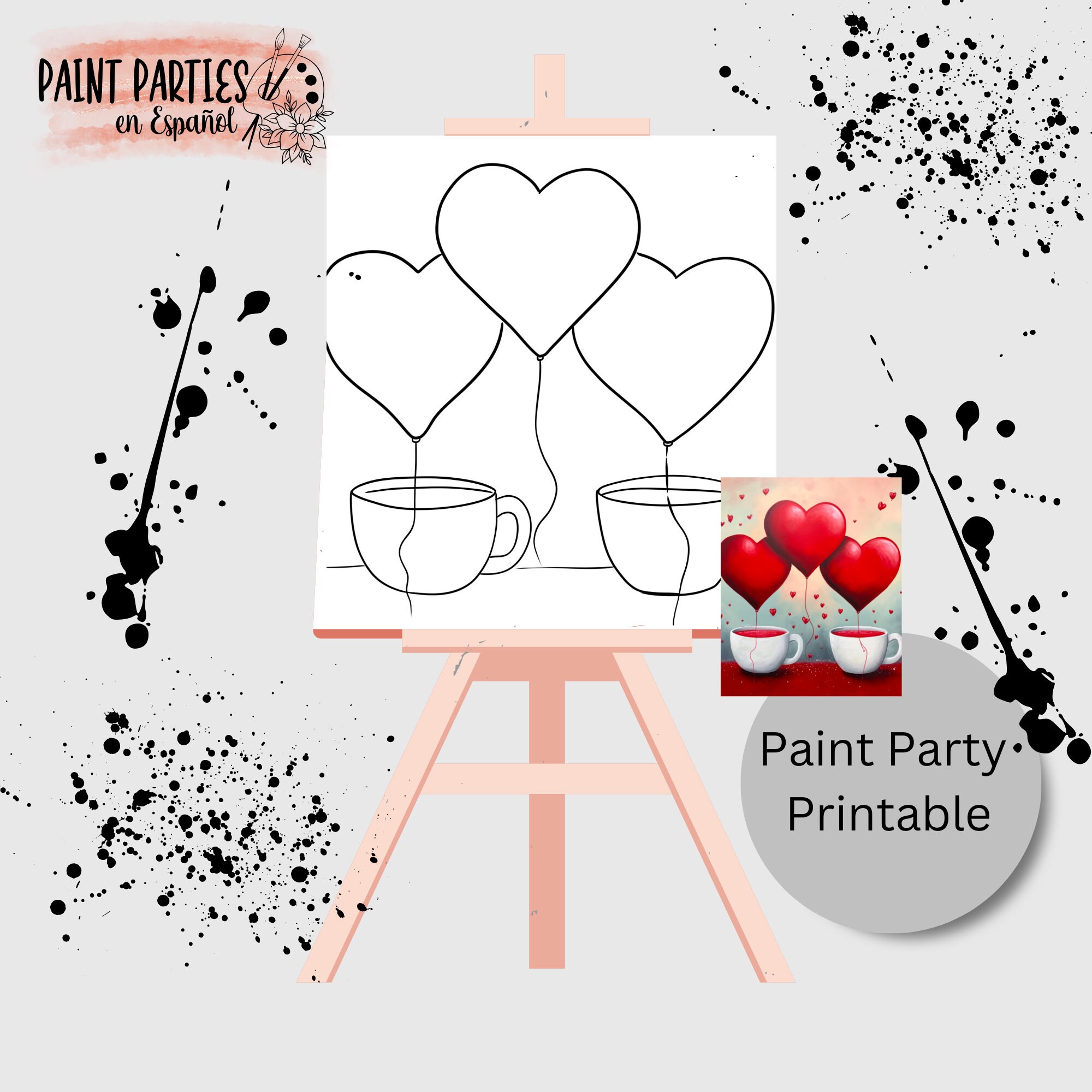 DIY Paint Party Printable Adult Paint & Sip Template Canvas Stencil ...