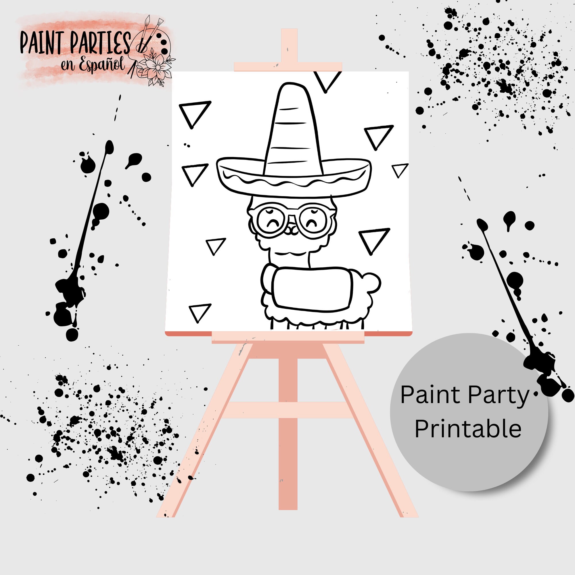 DIY Paint Party Printable Adult Paint & Sip Template Canvas Stencil ...