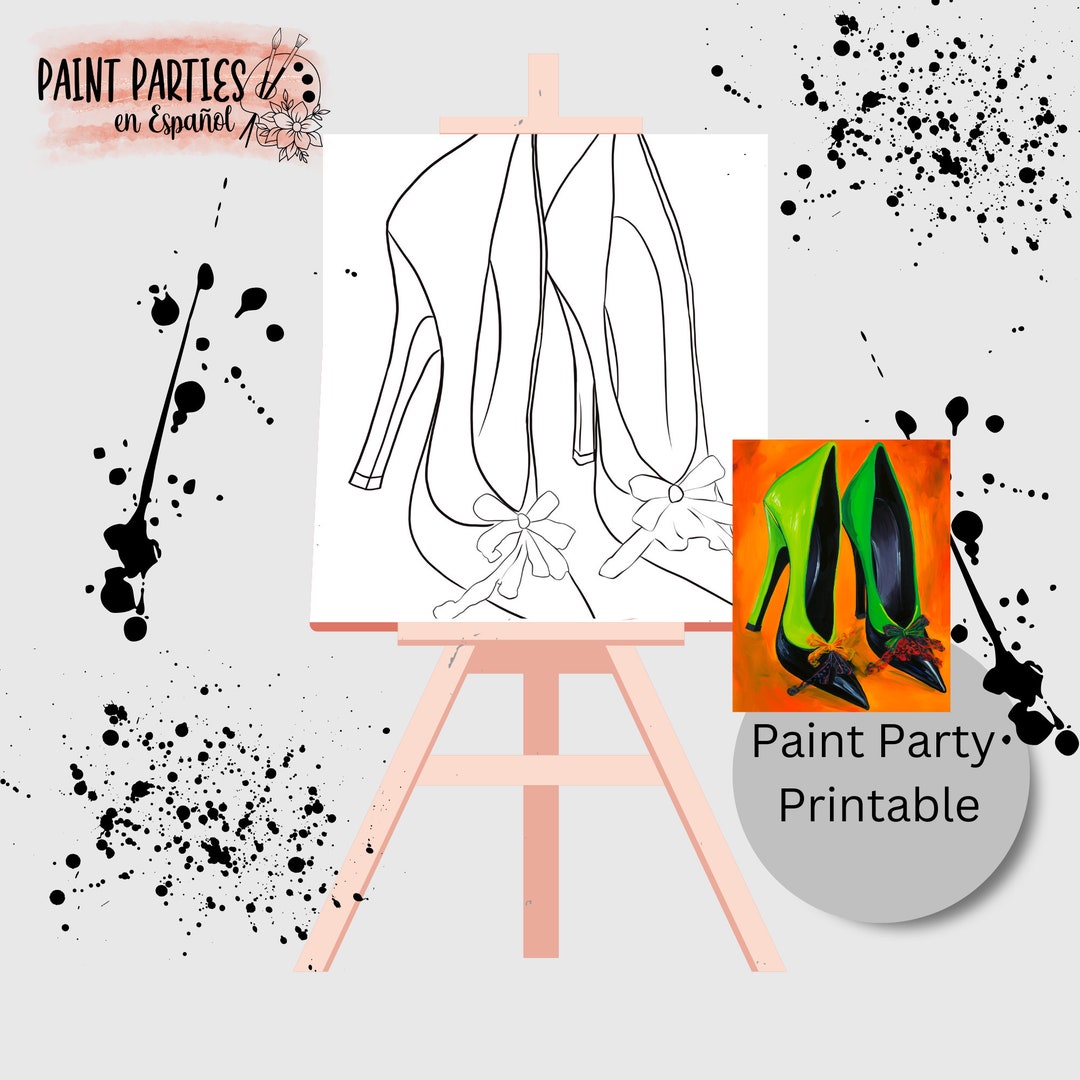 DIY Paint Party Printable Adult Paint & Sip Template Canvas Stencil ...
