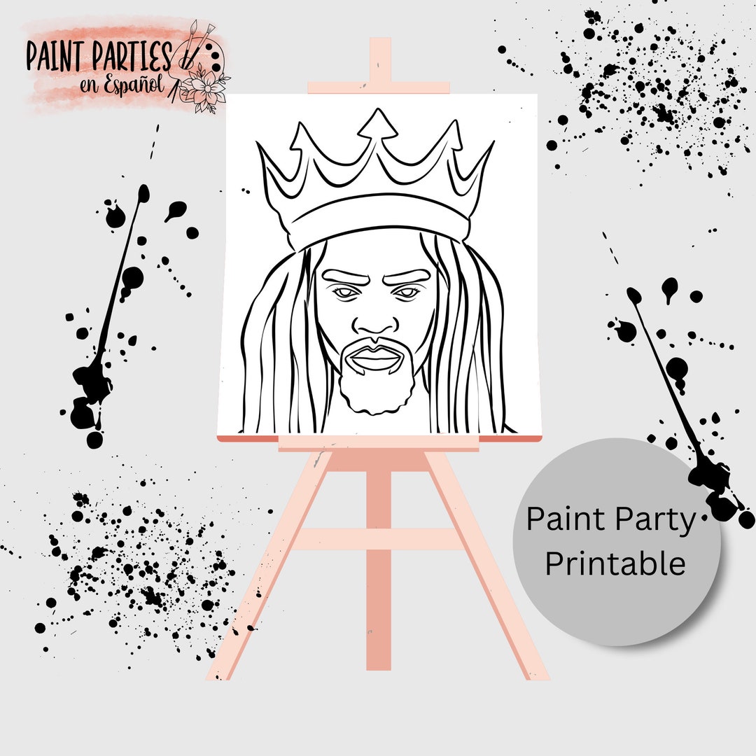 DIY Paint Party Printable Adult Paint & Sip Template Canvas Stencil ...
