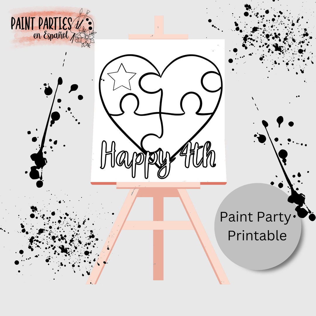 DIY Paint Party Printable Adult Paint & Sip Template Canvas Stencil ...