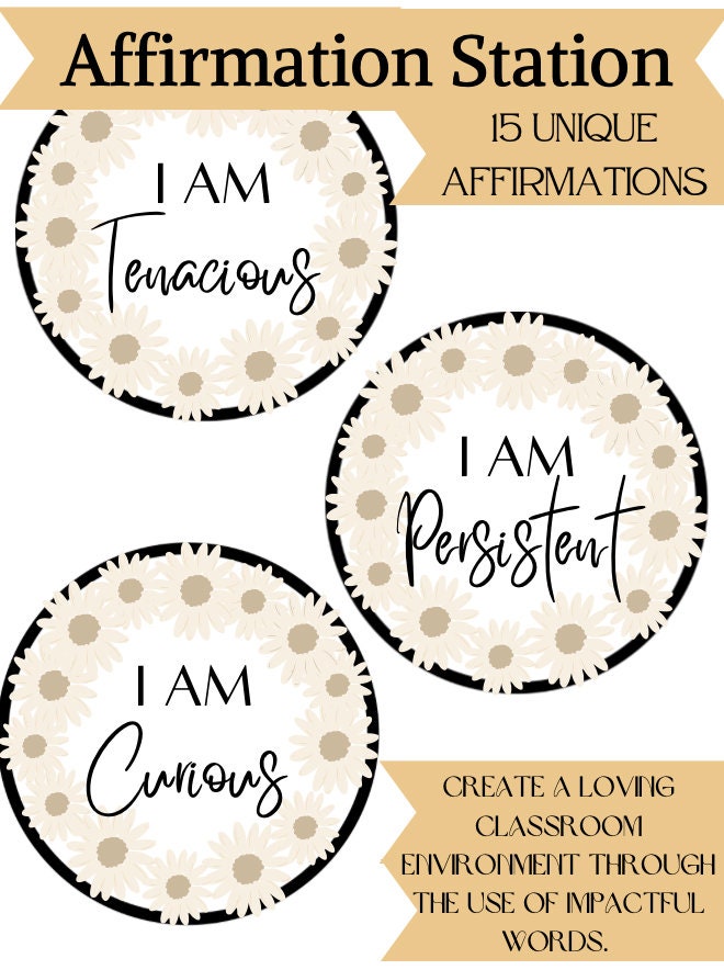 Affirmation Station Class Display Rustic Chalkboard Classroom Positive ...