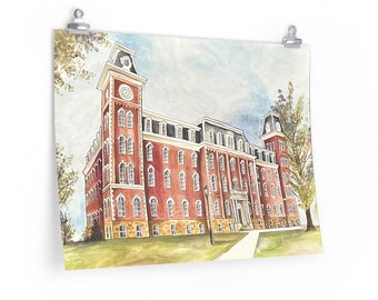 University of Arkansas Giclee Print, Old Main Limited Edition Hand ...