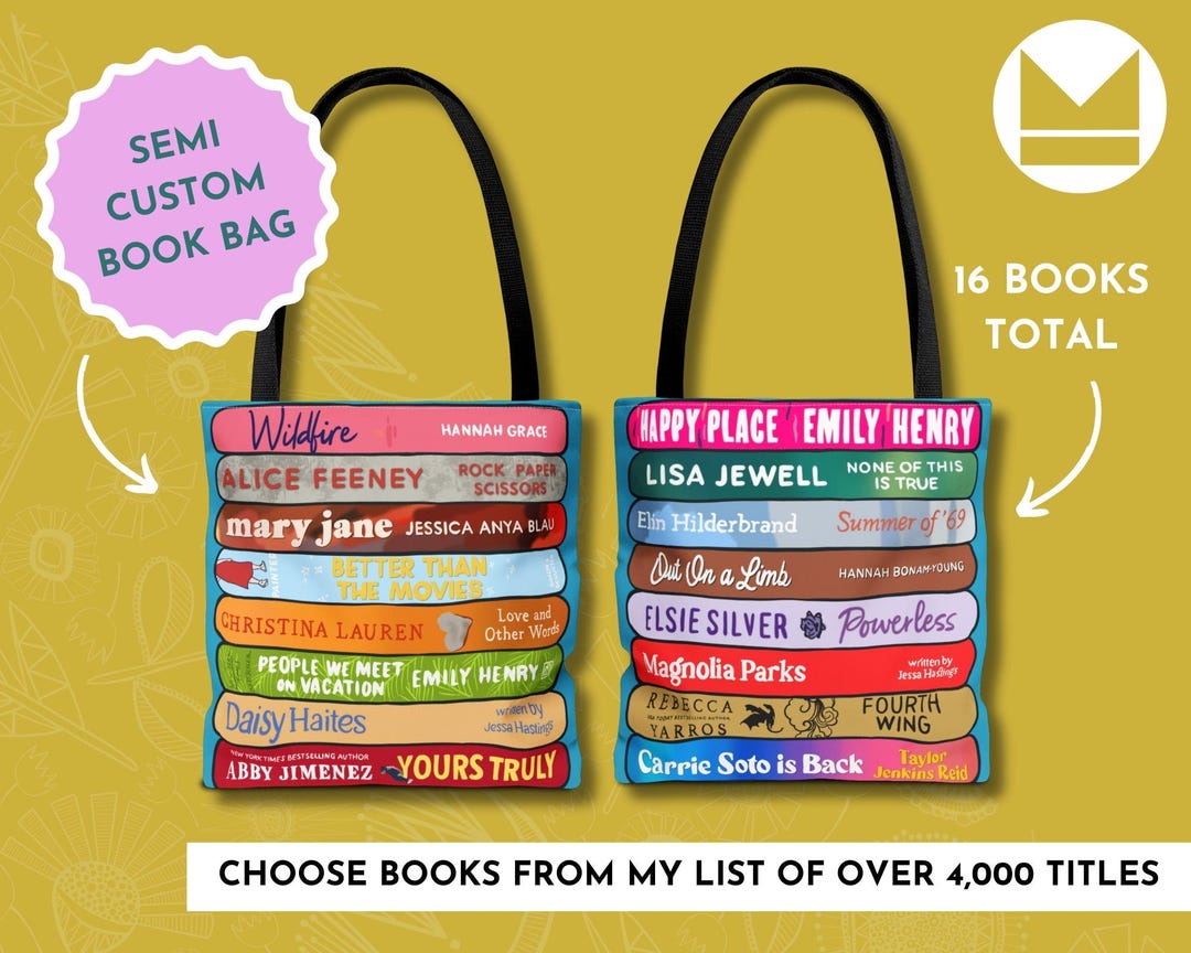 Semi Custom Book Tote Bag: Choose Your Favorite 16 Books - Etsy