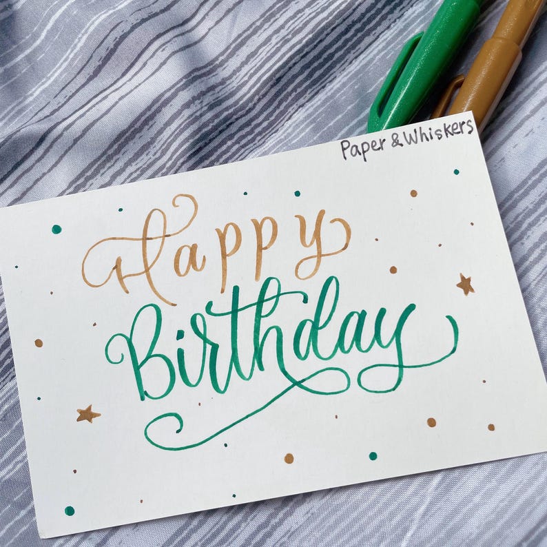 Handwritten Calligraphy Birthday Cards - Etsy