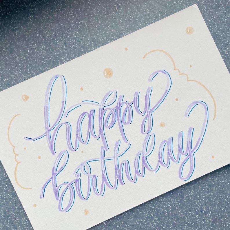 Handwritten Calligraphy Birthday Cards - Etsy