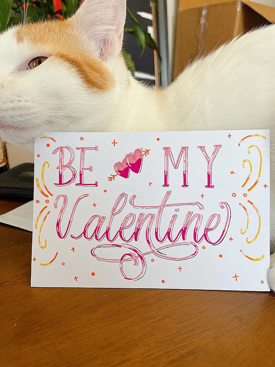 Handwritten Valentines Day Card Hand-lettered Calligraphy Card - Etsy